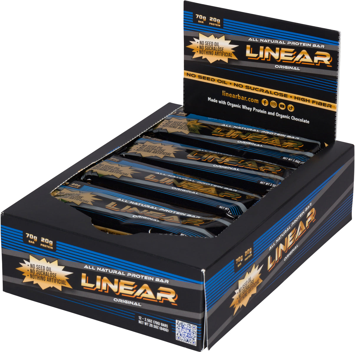 100% Organic Protein Bar without Seed Oil - Linear Bar